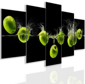 Malvis ® Pětidílný obraz jablka Velikost: 200x100 cm