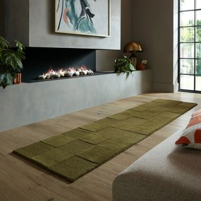 Flair Rugs, Běhoun Moderno Checkerboard Green, 60x230, zelená, chodba / předsíň