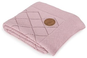 Ceba Pletená deka v dárkovém balíčku 90 x 90 cm Rýžový vzor Růžová