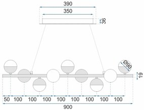 Stropní svítidlo LED Nine 45W APP400-CP