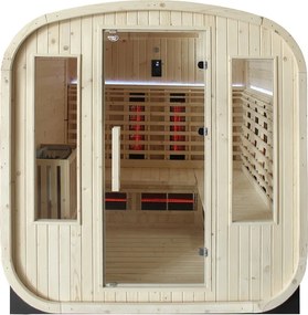 BPS-koupelny Zahradní kombinovaná sudová sauna 2v1  - Infrasauna + finská sauna 200x200, 4-6 osob