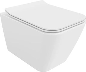 Mexen Cube wc mísa Rimless s pomalu sklopným slim sedátkem, duroplast, bílý lesk - 30924000