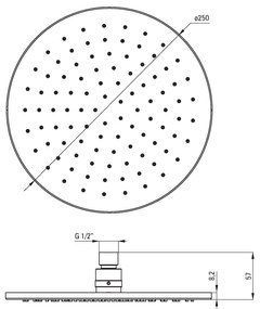 Deante Arnika, termostatická sprchová baterie s dešťovou sadou, grafitová-titanium, NAC_D1QK