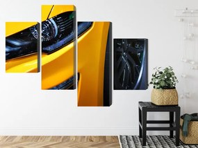 Vícedílný obraz Přední Část Žlutého Sportovního Vozu Nedostatek Nedostatek Plátno Canvas 80x50