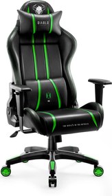 Herní křeslo z eko kůže Normal Size, černý-zelený: Diablo X-One 2.0