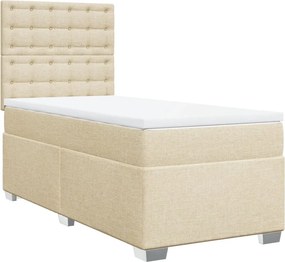 Box spring postel s matrací krémová 90x200 cm textil 3292690