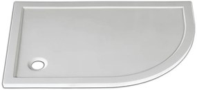ARTTEC Sprchový kout čtvrtkruhový KLASIK 120 x 80 cm chinchilla sklo s vaničkou z litého mramoru STONE levé provedení PAN04580