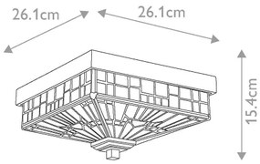 Elstead QZ-INGLENOOK-F - Venkovní stropní svítidlo INGLENOOK 2xE27/60W/230V IP44