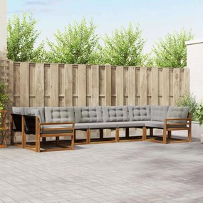 Venkovní pohovková souprava 7 ks Přírodní a světle šedá 3369818