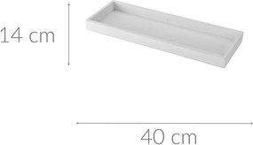 Dekorační dřevěný tác, 14 x 40 cm, bílá