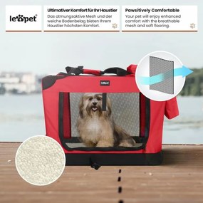 Leopet Přepravní box pro psy S, 49,5 x 34,5 x 35 cm, červený