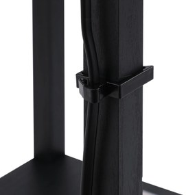 HOMCOM Stojací lampa s policemi Stojací lampa, interiérové osvětlení, E27, do 40W, do obývacího pokoje/ložnice, dřevo, černá, 26x26x160 cm| Aosom