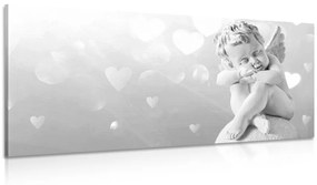 Obraz černobílý andílek - 120x60 cm