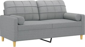 2místná pohovka s polštáři světle šedá 140 cm textil 3200782