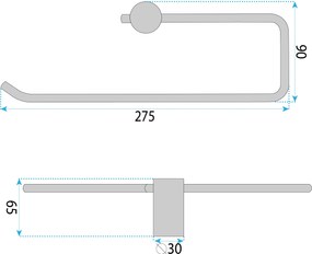 Rea Prism, koupelnový věšák na ručník 27cm, 9710, měděná matná, REA-98027