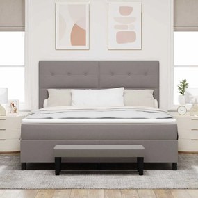 Postel s boxspringem s čelo Taupe 180 x 200 cm textil 3344090