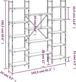 vidaXL Knihovna 155,5 x 24 x 166,5 cm kompozitní dřevo [838859] Barva: dub sonoma