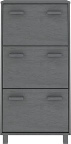 Botník HAMAR tmavě šedý 59,5 x 35 x 117 cm masivní borovice 340514