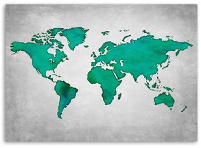 Gario Obraz na plátně Zelená mapa světa na betonu Rozměry: 60 x 40 cm