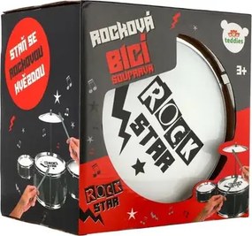 TEDDIES Bicí souprava Rock Star / Plast / 3 bubny + činel / 23 x 22 x