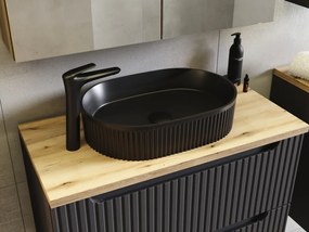 COMAD Závěsná skříňka pod umyvadlo - NOVA 82-60-2S black, šířka 60 cm, matná černá