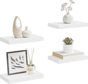 Plovoucí nástěnné police 4 ks bílé 40 x 23,5 x 3,8 cm MDF 323807
