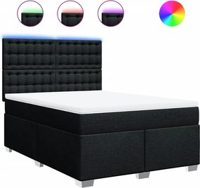 Box spring postel s matrací černá 160x200 cm textil 3292855
