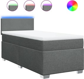 Box spring postel s matrací tmavě šedá 90x190 cm textil 3288037