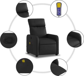 Masážní polohovací křeslo černé, umělá kůže 3206875