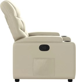 Polohovací křeslo krémové, umělá kůže 3205641