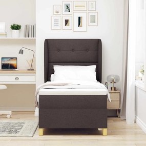 Postel s boxspringem s čelo Tmavě hnědá 200 x 80 cm textil 3340721