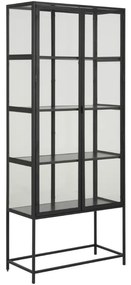 OnaDnes -20% Scandi Černá kovová vitrína Darila 185,6 x 77 cm