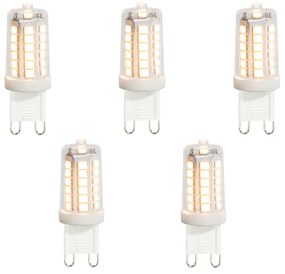 Sada 5 čirých LED žárovek G9 3,5W 480lm 3000K