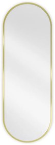 Mexen Loft, oválné koupelnové zrcadlo 100 x 35 cm, barva rámu zlatá lesklá, 9851-100-035-000-50