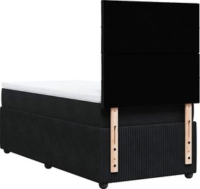 Box spring postel s matrací černá 90x200 cm samet 3292240