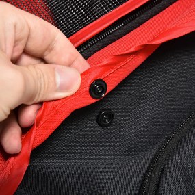 Skládací kočárek pro psy Kočárek pro psy do 10 kg se 3 koly, síťovaná okénka Držák na pohár Úložný koš 109,5x57,5x106,5 cm Červený
