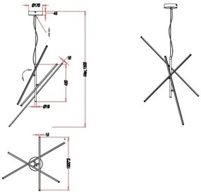 Trio - LED Stmívatelný lustr na lanku TIRIAC 3xLED/8,5W/230V bílá