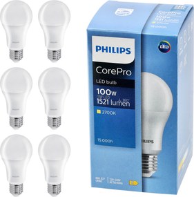 SADA 6x LED žárovka E27 PHILIPS 13W = 100W 1521lm Barva 2700k Premium A60