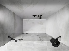 Mexen Lunar, levé otočné sprchové dveře 135 cm, 8mm čiré sklo, grafitový profil, 834S-135-050-95-00-L