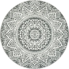 Koberec Lima G757A mandala, krémový / šedý kruh