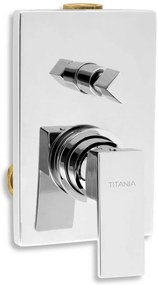 Novaservis Titania Cube Vanová a sprchová podomítková baterie s přepínačem, chrom, 98850R,0
