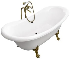 BESCO Volně stojící vana AMELIA bílá Nožičky k vaně - Zlaté, Rozměr vany - 190 × 77 cm VANALI190Z