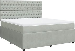 Box spring postel s matrací světle šedá 180x200 cm samet 3294712