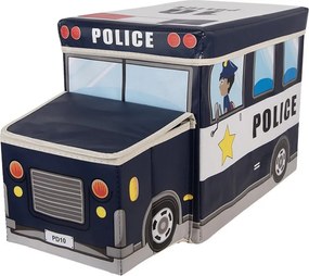 Černá úložná krabice – Policejní auto - 55*32*28 cm