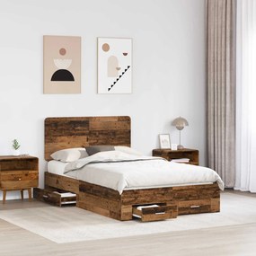 Rám postele s čelo Staré dřevo 120 x 190 cm Kompozitní dřevo 3412817