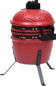 Zahradní gril a udírna 2 v 1 Kamado keramický 56 cm červený 316095