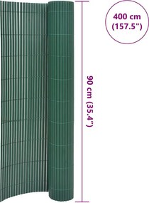 Oboustranný zahradní plot 90 x 400 cm zelený 317147