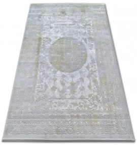 koberec AKRYL VALENCIA 2328 ORNAMENT šedá / hořčice velikost 80x150 cm | krásné koberce cz