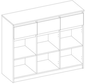 Komoda 3D3S 120 Bílý