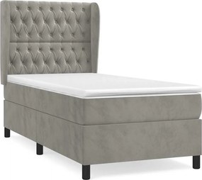 Box spring postel s matrací světle šedá 80 x 200 cm samet 3129357